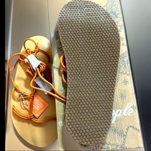 Free People | Shoes | Free People So Strappy Sandals N Sunset Orange ...